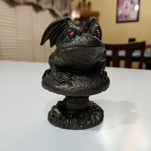 Toad on Mushroom Statue, Demon Toad, Horned Toad, Toad GARGOYLE - Etsy