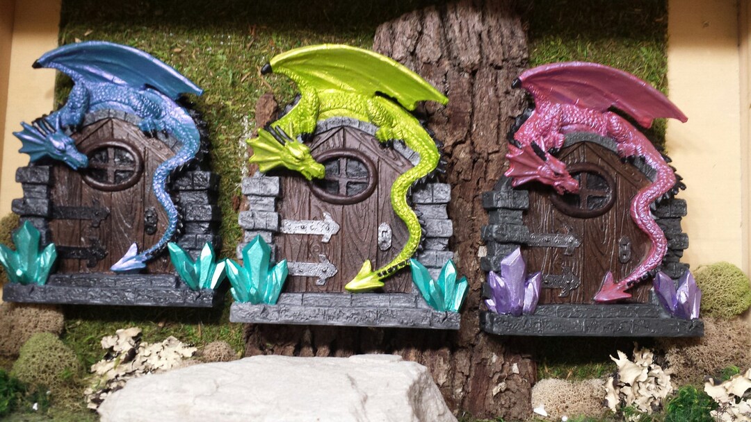 Dragon With Door Statue - Etsy