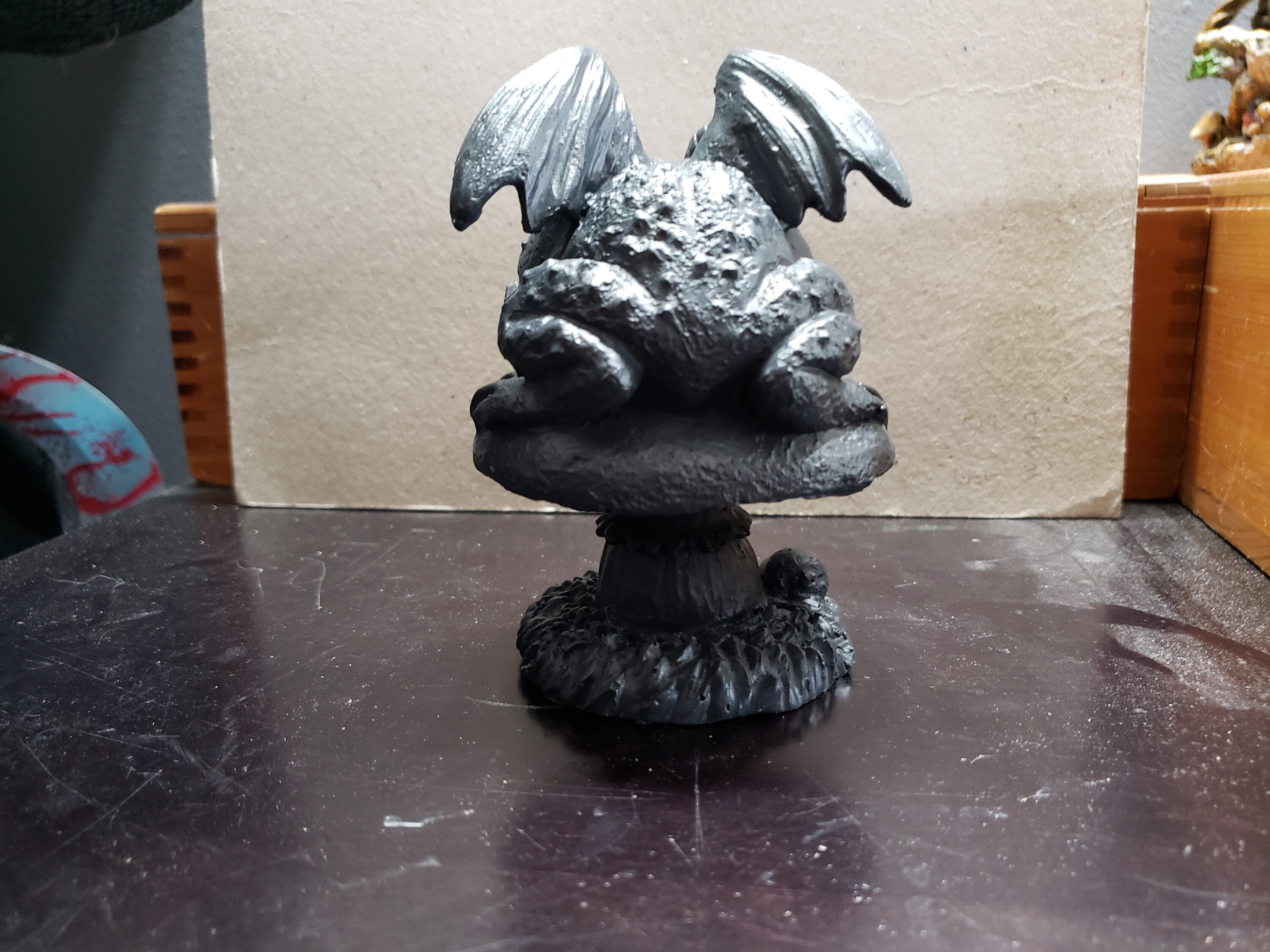 Toad on Mushroom Statue Demon Toad Horned Toad Toad - Etsy Canada