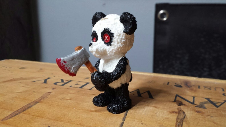 Scary Panda Bear Teddy Bear for Fairy Gardens/miniature - Etsy