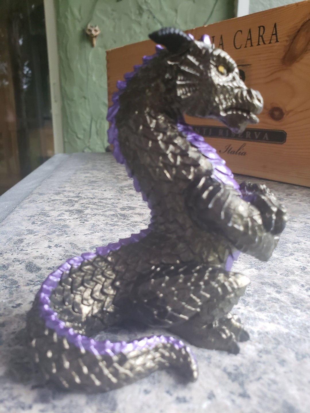 Grumpy Dragon Statue (resin) - Etsy
