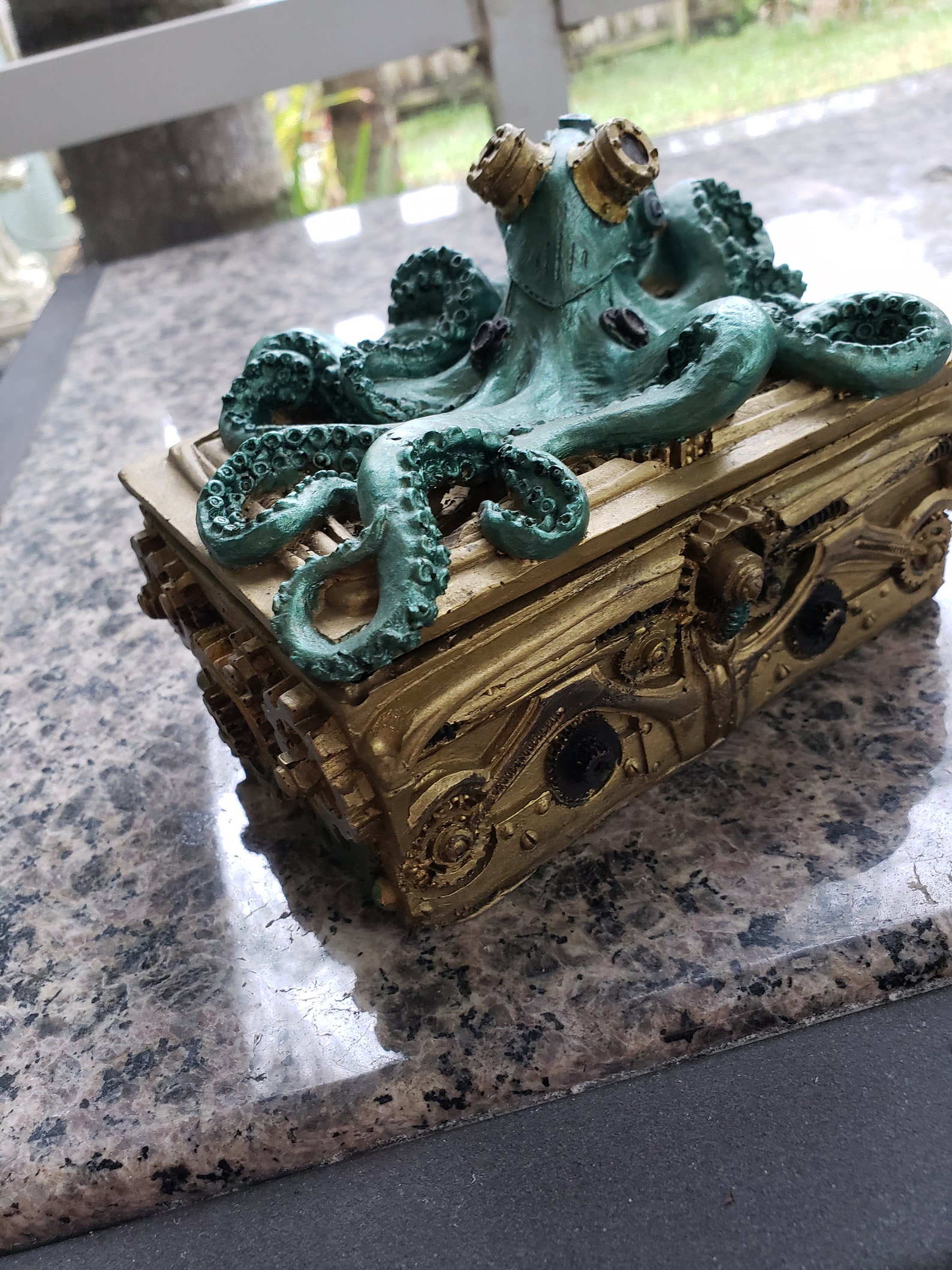 STEAMPUNK Octopus treasure box Trinket box Jewelery box | Etsy