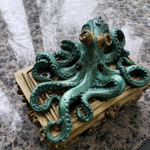 STEAMPUNK Octopus Treasure Box Trinket Box Jewelery Box - Etsy