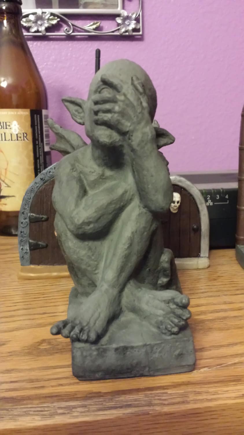 Hand Painted Resin Gargoyle Statue, Gothic Garden Decor - Etsy