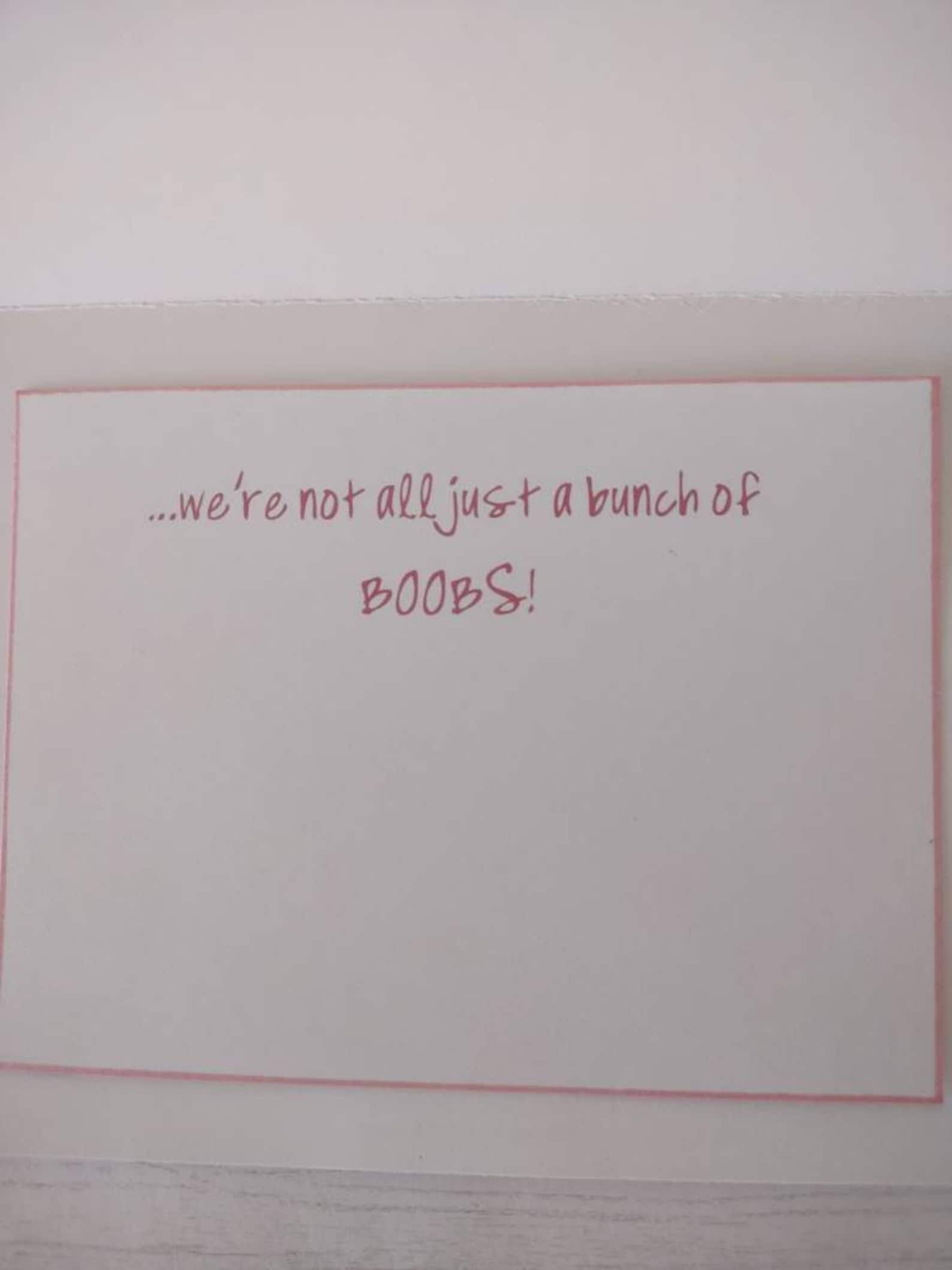 Funny Breast Cancer Survivor Card Girlfriend Support Card - Etsy