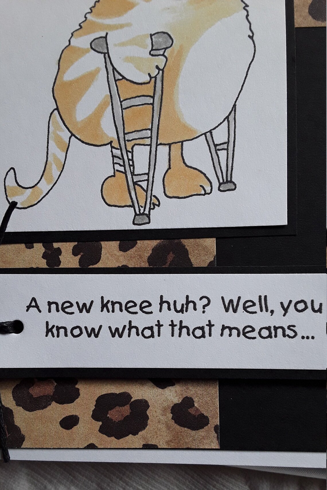 Funny Get Well Card for Knee Surgery Kitty Get Well Card for - Etsy