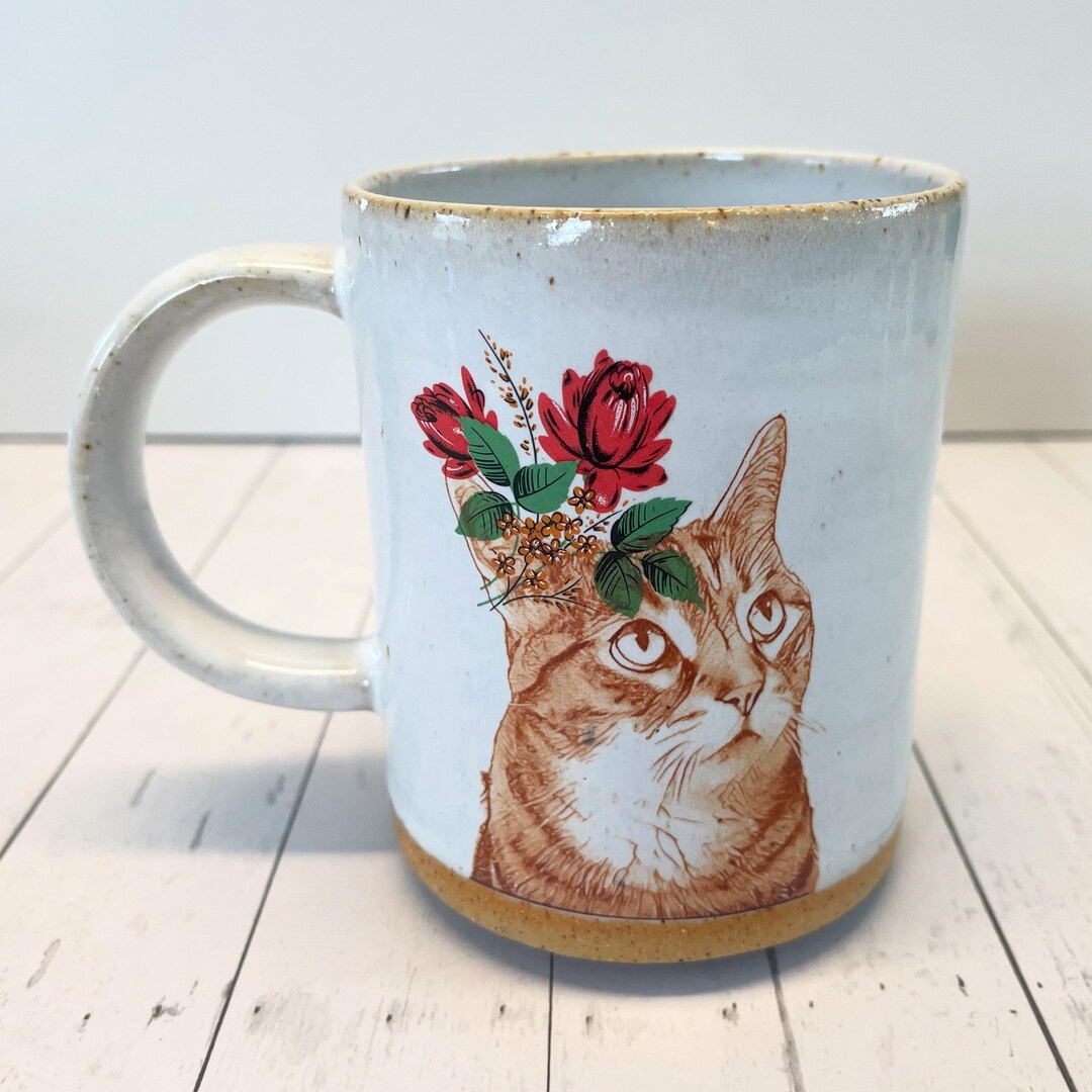 Taza con el adorable gato atigrado de Push Push - Etsy México