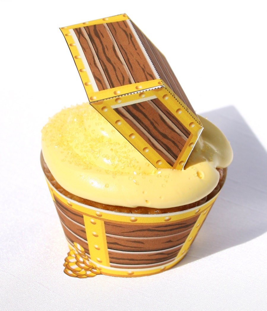 Pirate Treasure Chest Cupcake Wrapper (instant Download) - Etsy