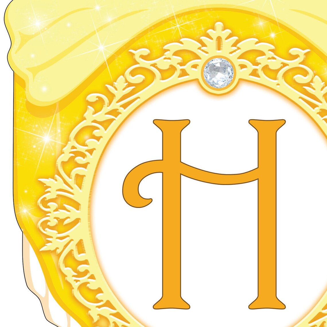 Yellow Princess Birthday Banner (instant Download) - Etsy