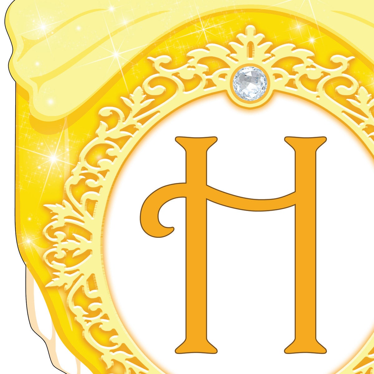 Yellow Princess Birthday Banner instant Download - Etsy