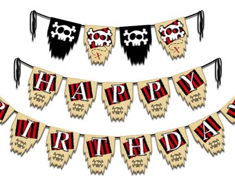 Pirate Happy Birthday Banner - Etsy