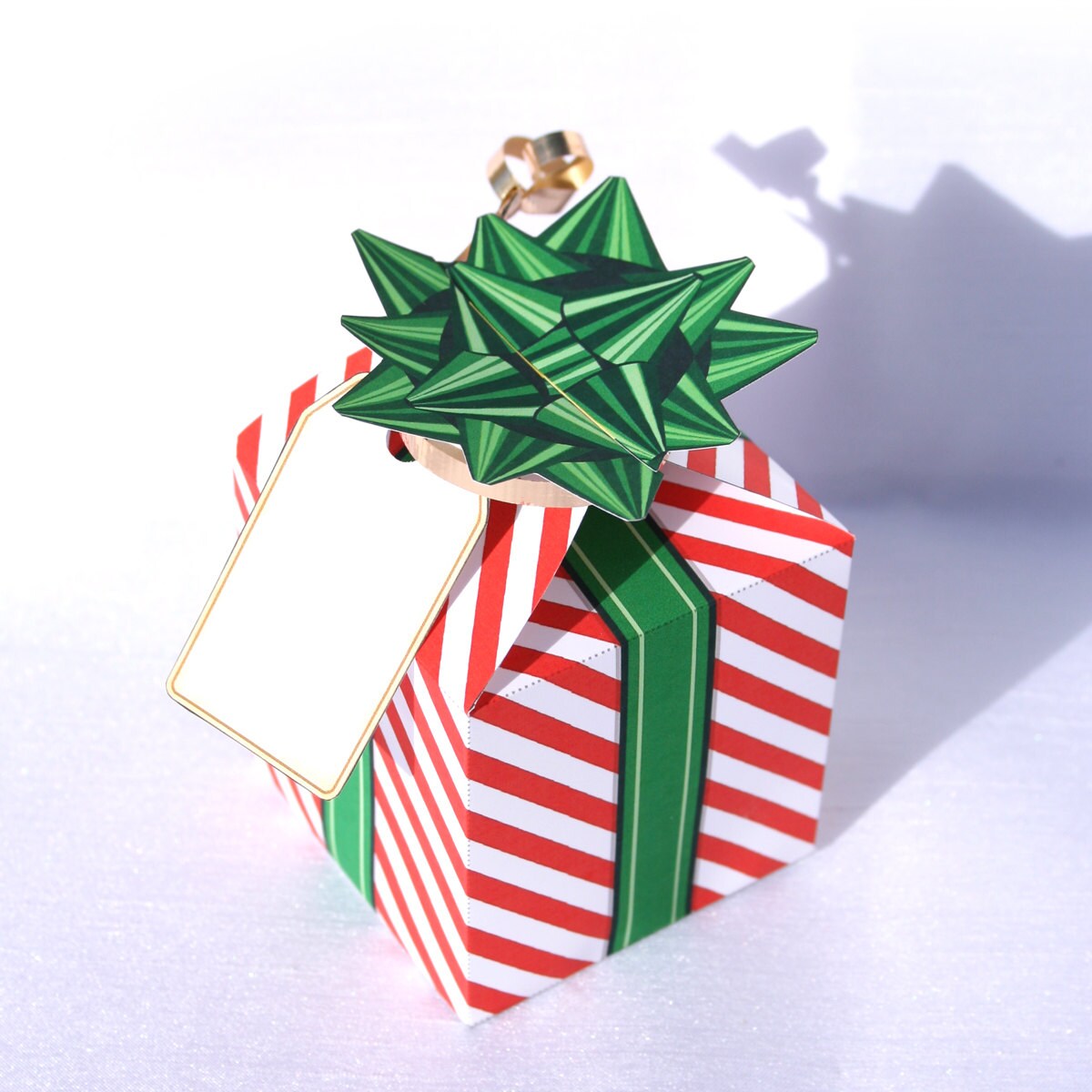 Christmas Present Small Treat Box - Red & White Striped (instant ...