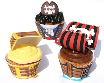 Pirate Treasure Chest Cupcake Wrapper instant Download | Etsy