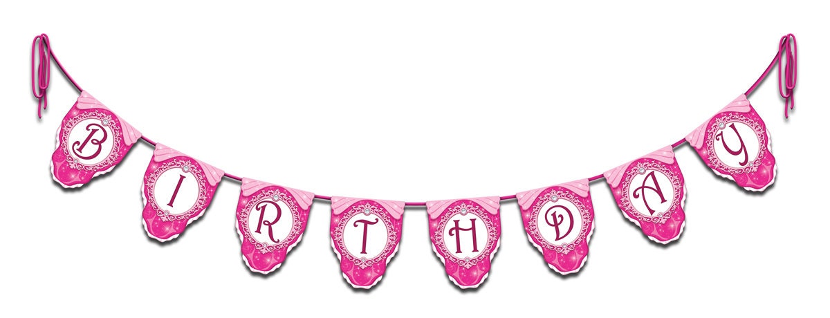 Pink Princess Birthday Banner (instant Download) - Etsy