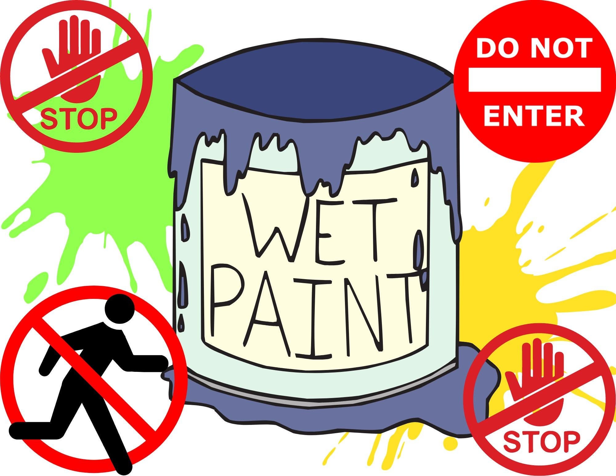 Printable "wet Paint" Sign for Home, Construction Site, School, Office ...