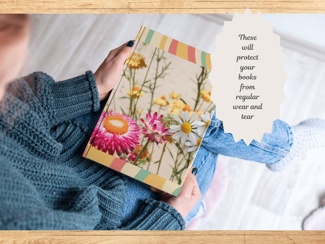 Printable Boho / Retro Wildflower Book Covers in 3 Sizes (small, Medium ...