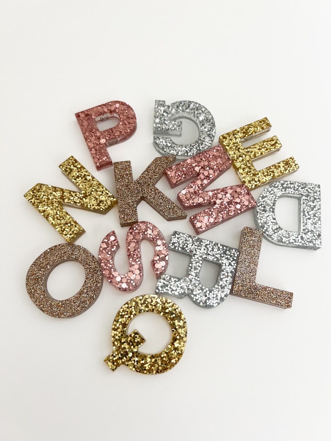 MIXED METALS Resin Alphabet Letters | Sensory Play, Magnetic Option - Etsy