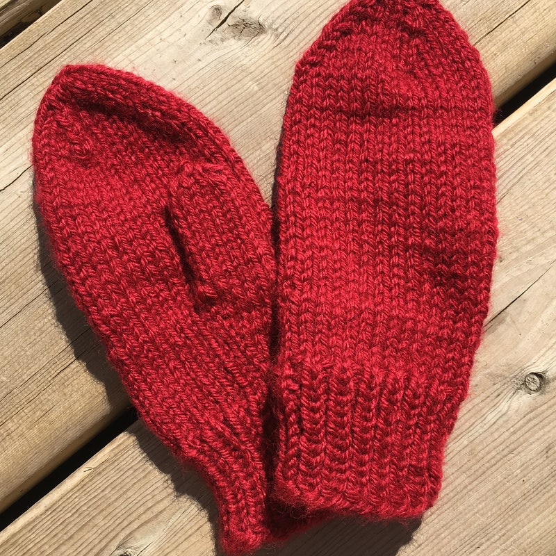 Red Mittens - Etsy