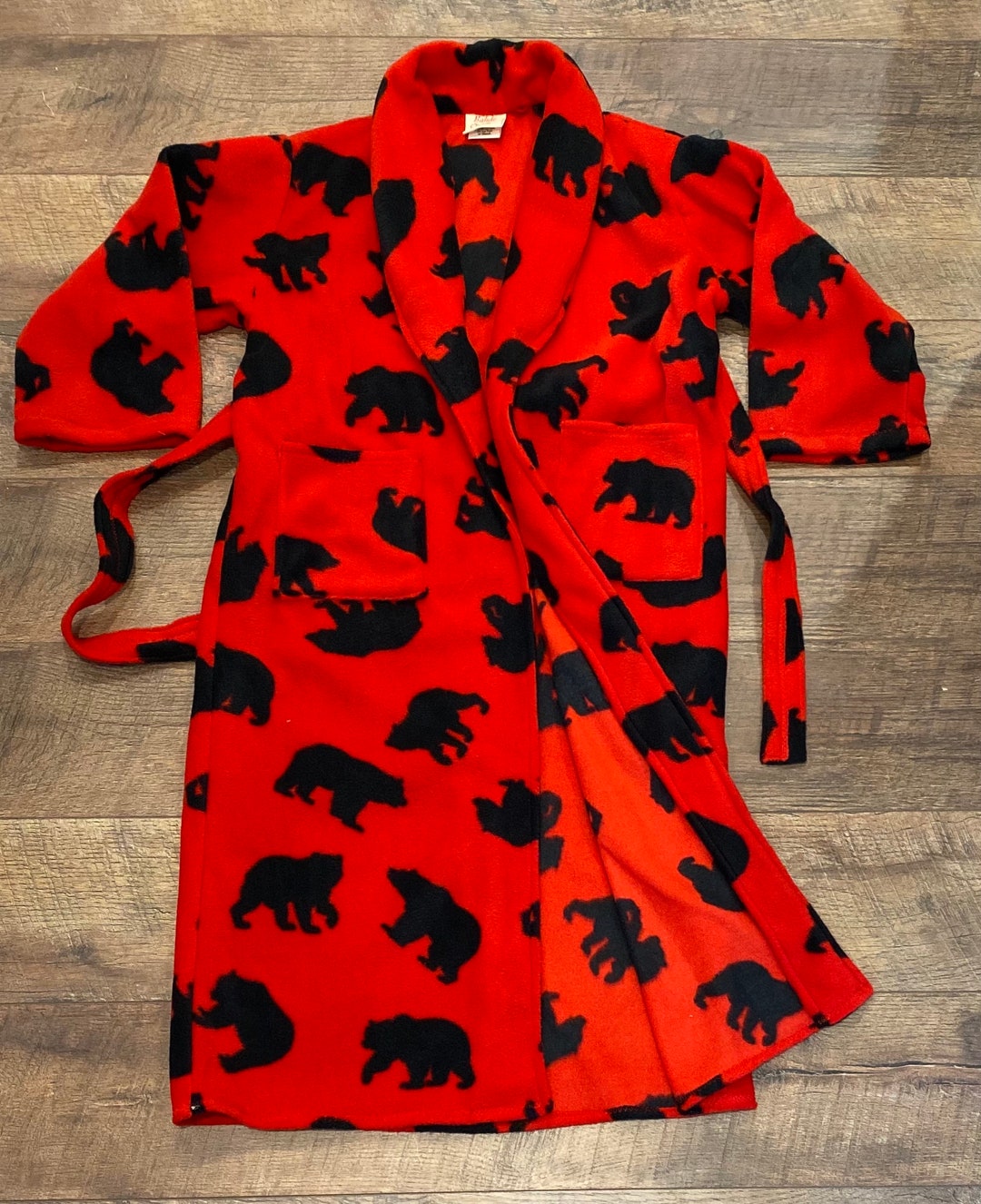 Child Robe Bear Child Size 8-9, Personalized Fleece Robe, Black Bear ...