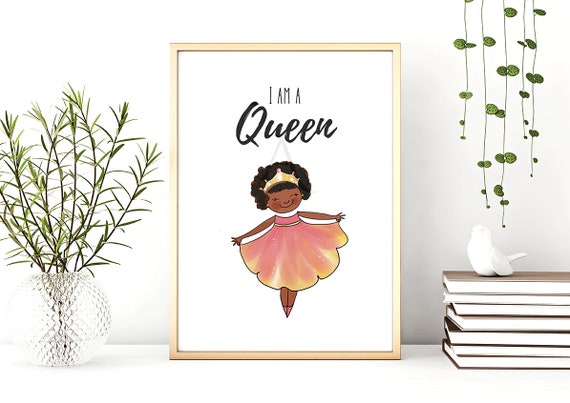Printable Affirmation Print I Am a Queen Positive | Etsy
