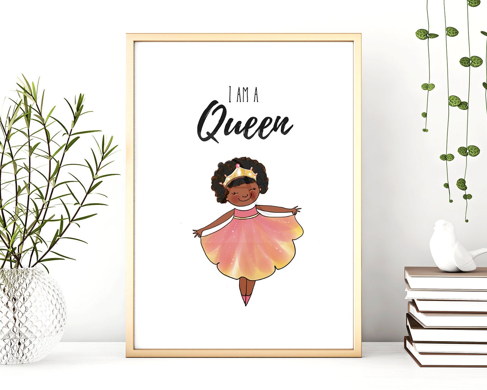 Printable Affirmation Print I Am a Queen Positive - Etsy