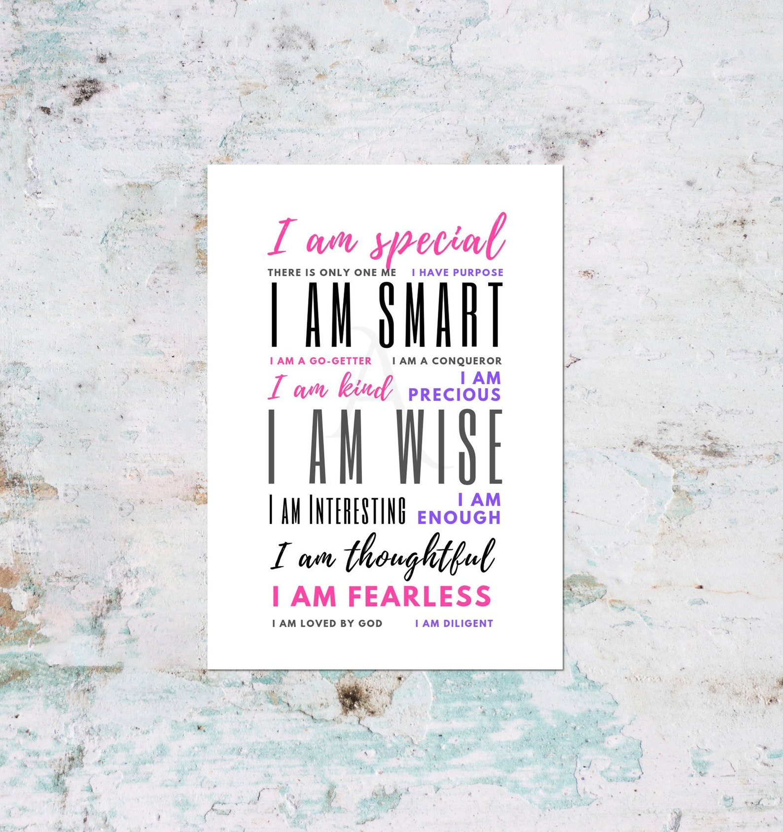 I Am a Special Positive Affirmation Print Affirmation - Etsy