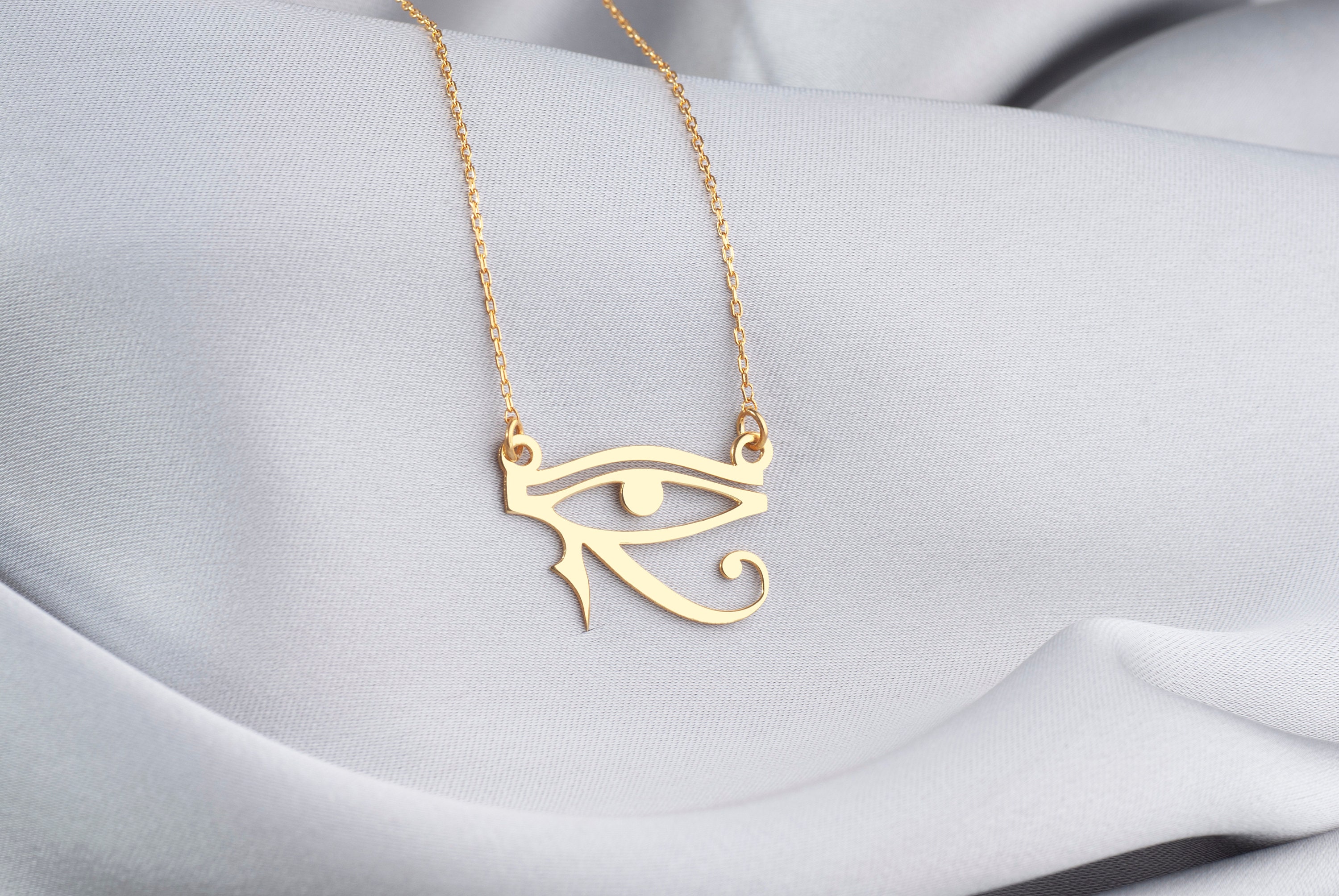 Personalized Gold Eye of Ra Necklace Eye of Horus Pendant - Etsy