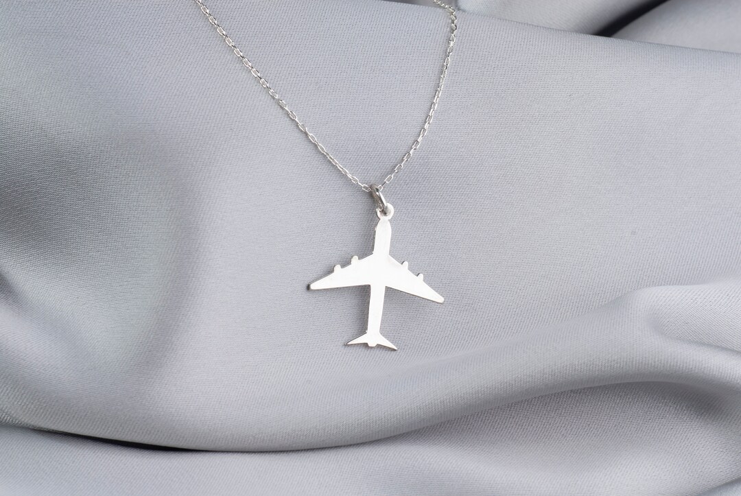 Custom Gold Plane Necklace • Dainty Airplane Necklace • Travel Jewelry ...