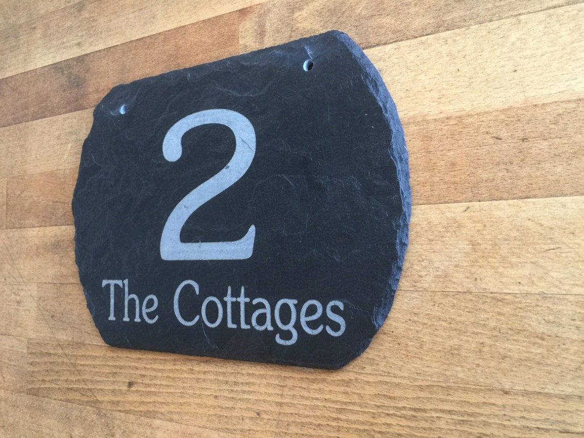 Natural Slate House Signs Curved Edges 24cm X 18cm Personalised for You ...