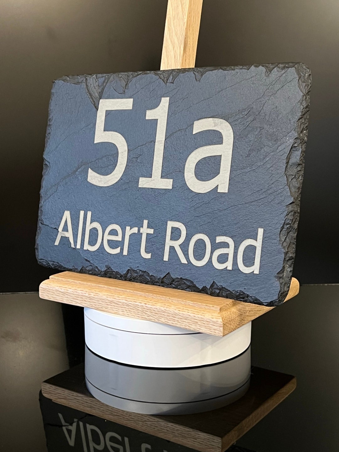 House Sign 25cm X 18cm Riven Surface & Edge. Personalised With Name or ...