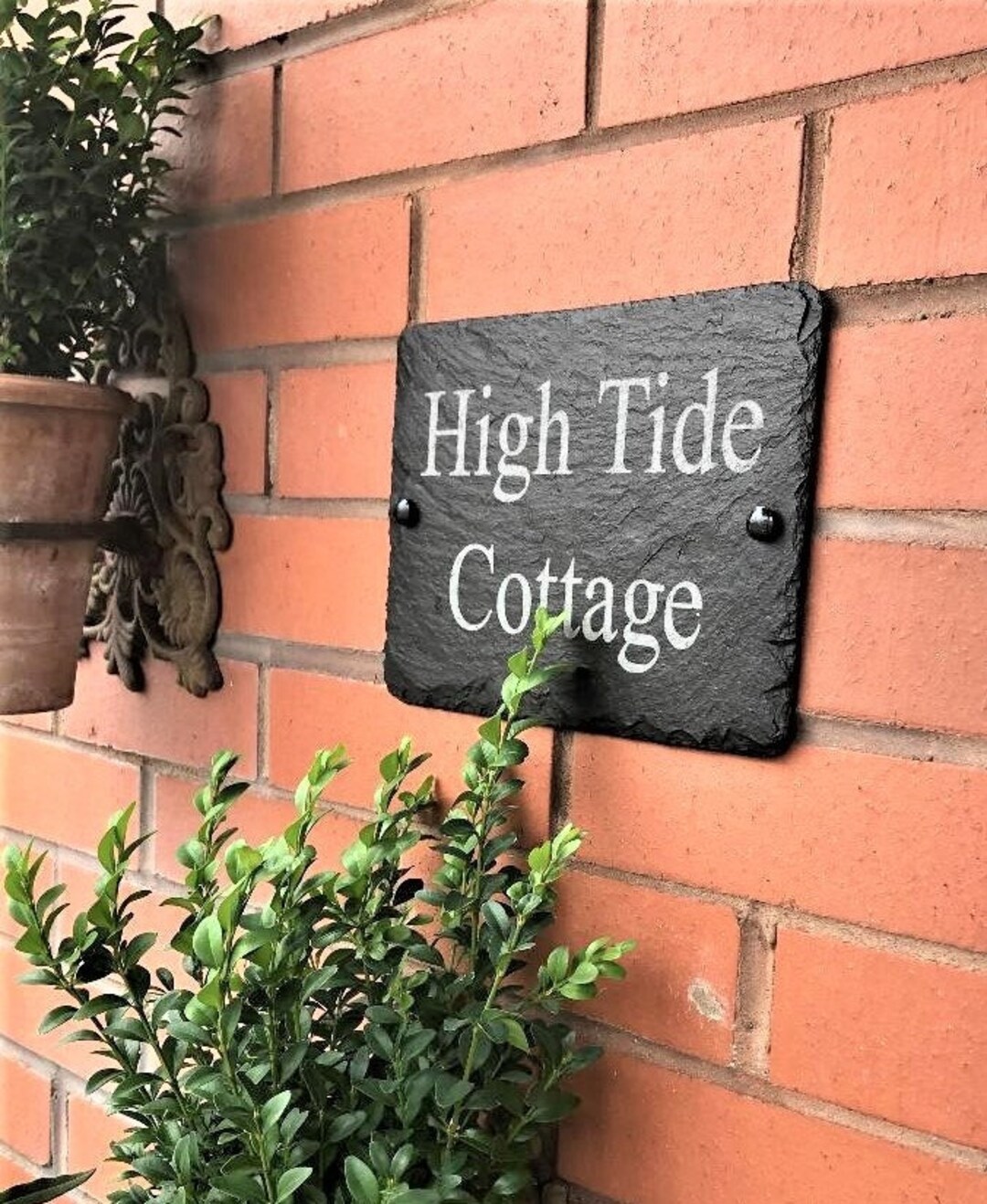 Slate Name Plaque. House Sign 20cm X 20cm Personalised for You With Any ...