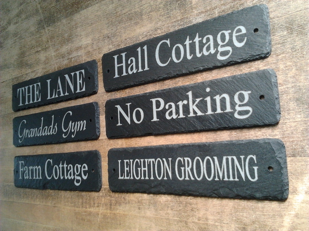 Slate House Plaque Size 38cm X 10cm House Name & Front Door Number ...