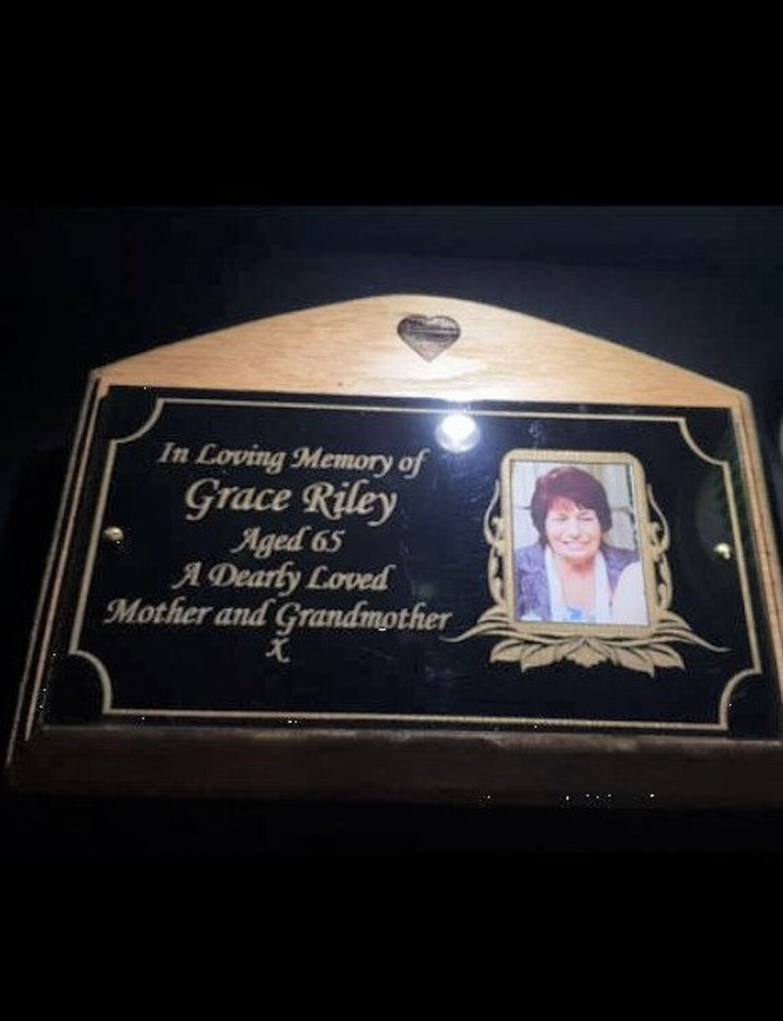 Memorial Plaque for Graves With Ground Stake Engraved Heart | Etsy