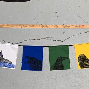 Calligraphic Corvid Head Prayerflags - Primary Colors - 10 - Etsy