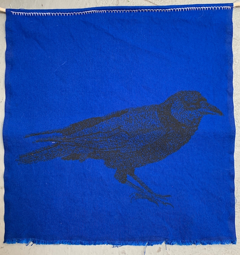 Primary Colored Calligraphic Crow Flags - String of 5 - Etsy