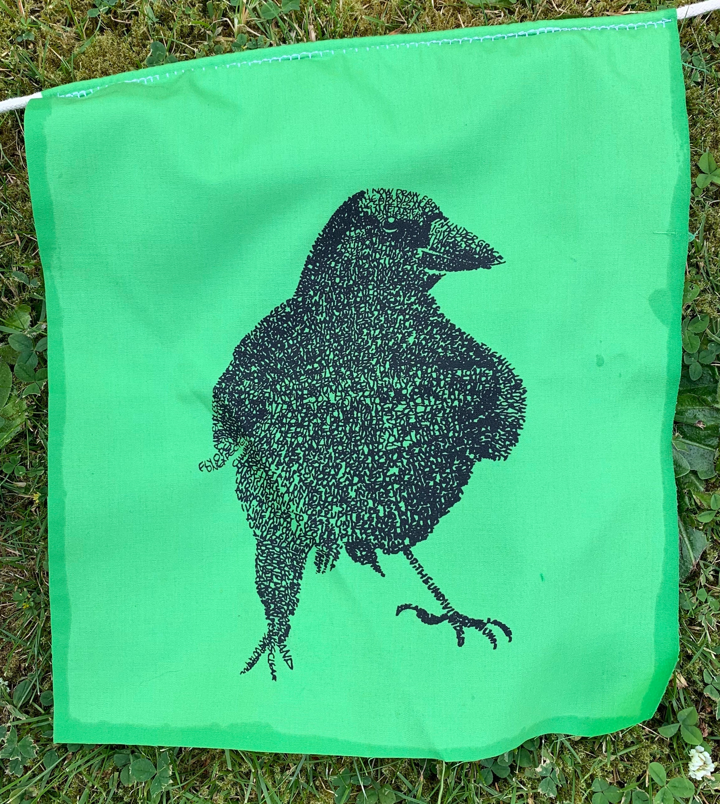 Full Bodied Calligraphic Crow Flags String of 5 Pastel - Etsy