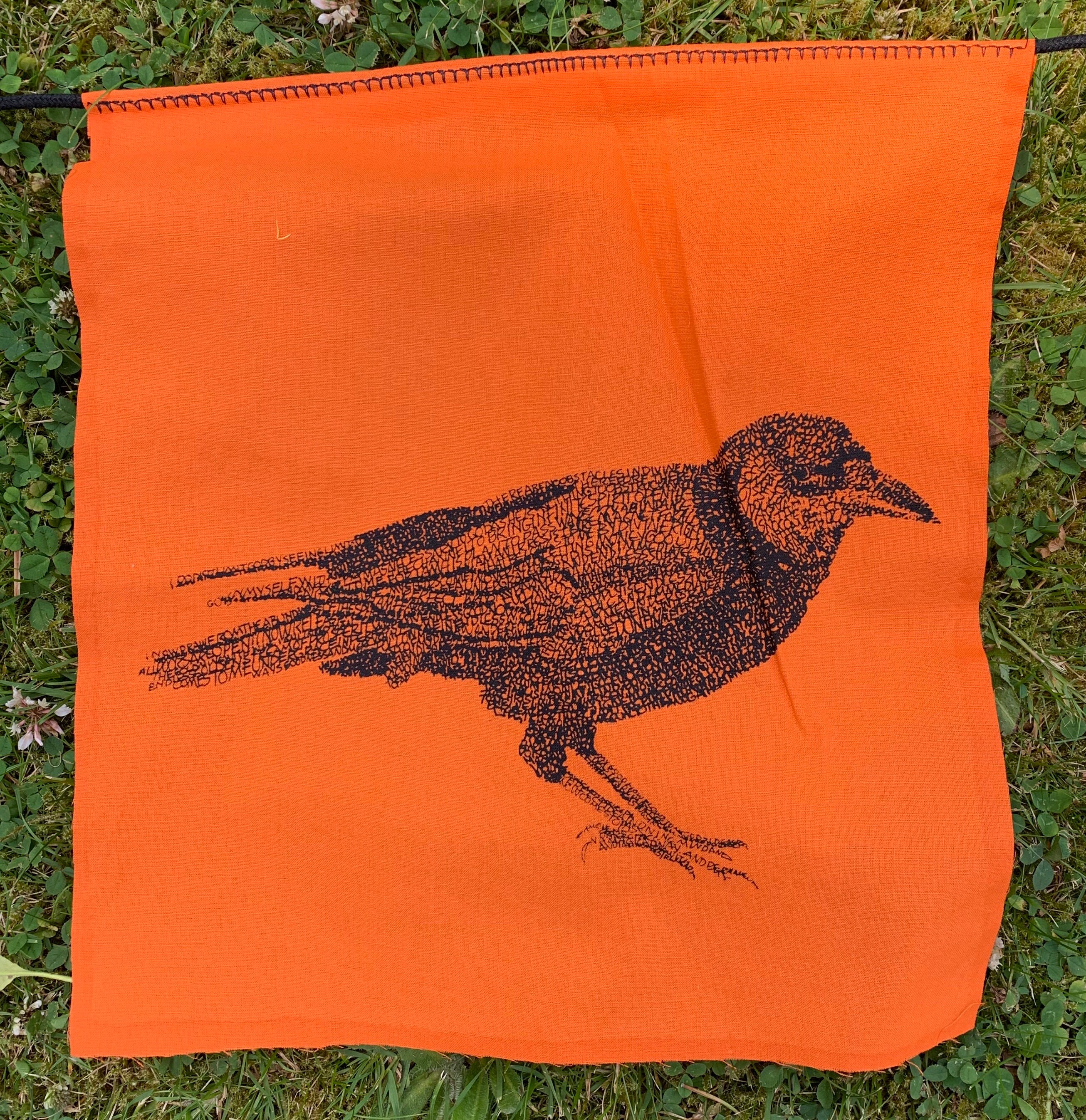 Full Bodied Calligraphic Crow Flags String of 5 Pastel - Etsy