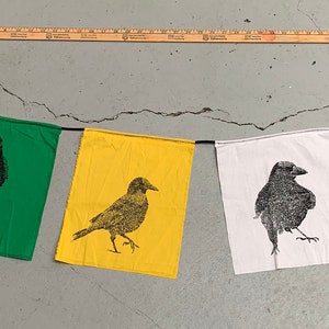 Full Bodied Calligraphic Crow Flags - String of 5 - Pastel - Etsy