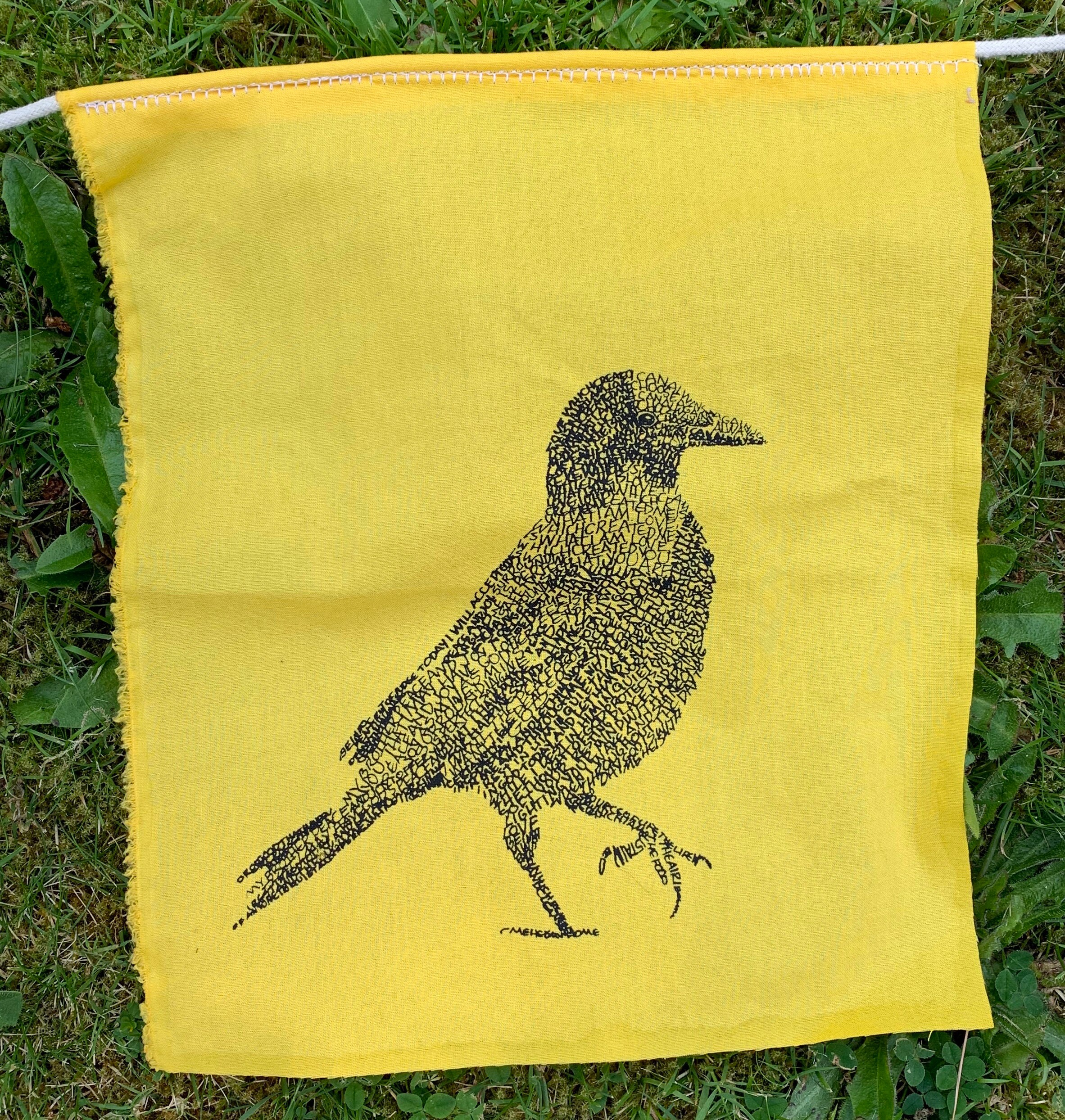 Full Bodied Calligraphic Crow Flags String of 5 Pastel - Etsy