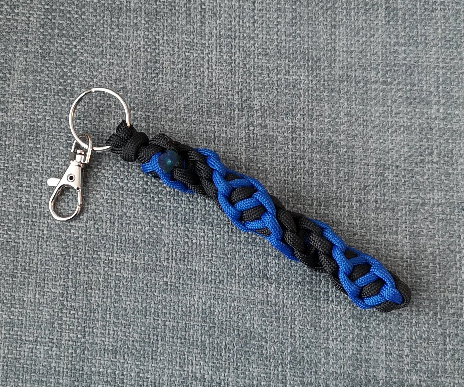 DNA Paracord Weave Keychain/lanyard Incl Lobster Clasp . Thin Blue Line ...