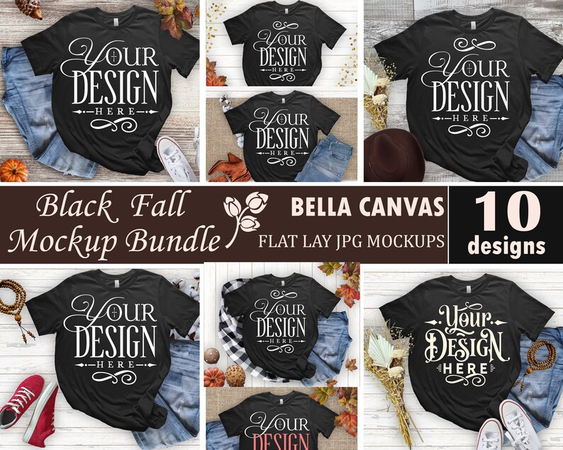 Fall Mockup Mega Bundle 100 Autumn Mockups Bella Canvas 3001 - Etsy