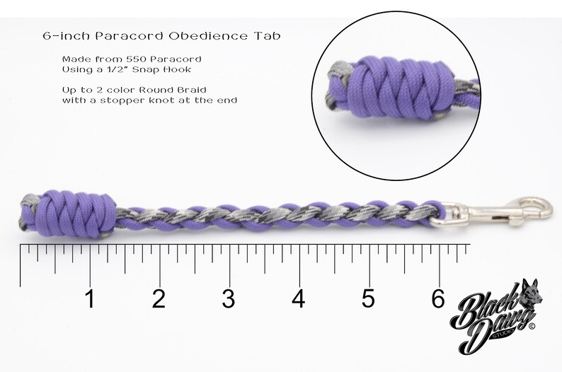 6-inch Paracord Dog Obedience Tab | Etsy