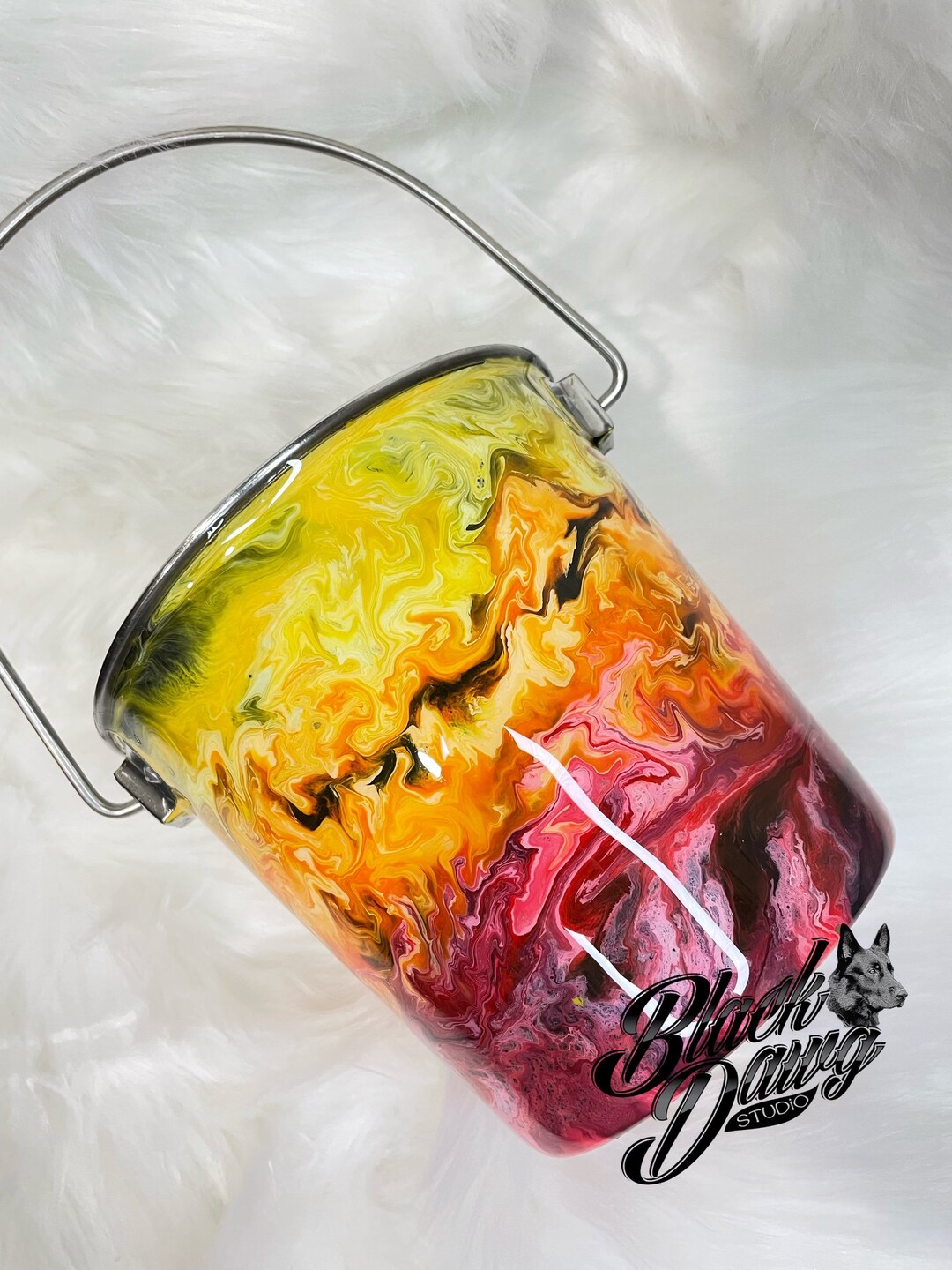 Dog Tumblers Water Bucket Pail Food Bowl Epoxy Tumbler for Dogs Blended ...
