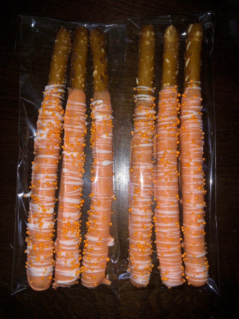 3 Chocolate Pretzel Sticks, Treats Snack Table, Holiday Party Favors ...