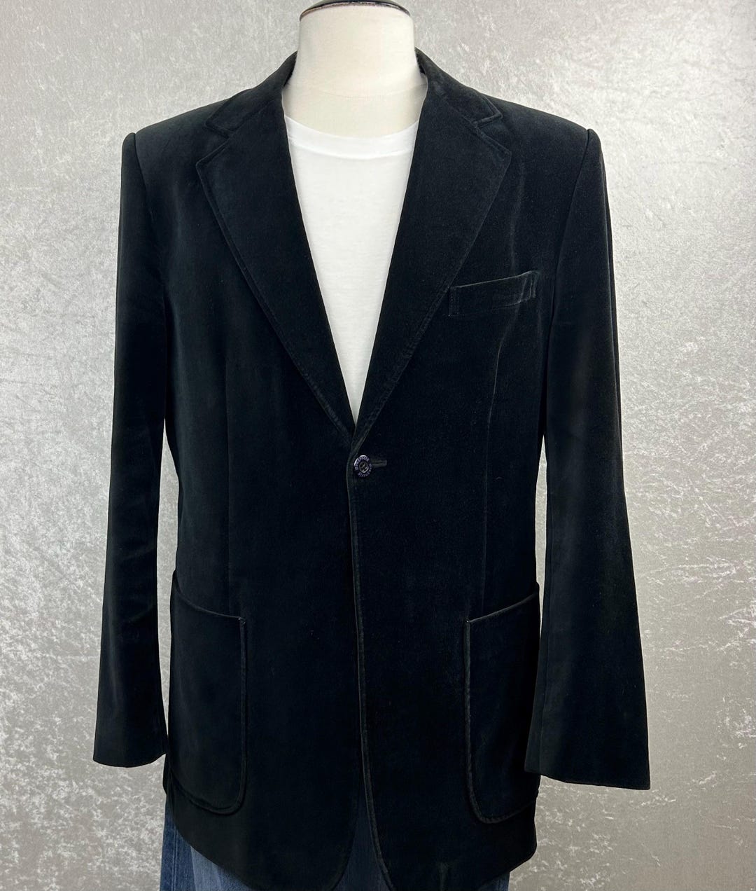 Vintage Rock Dragonfly Clothing Velvet Black Blazer Smoking Jacket Size ...