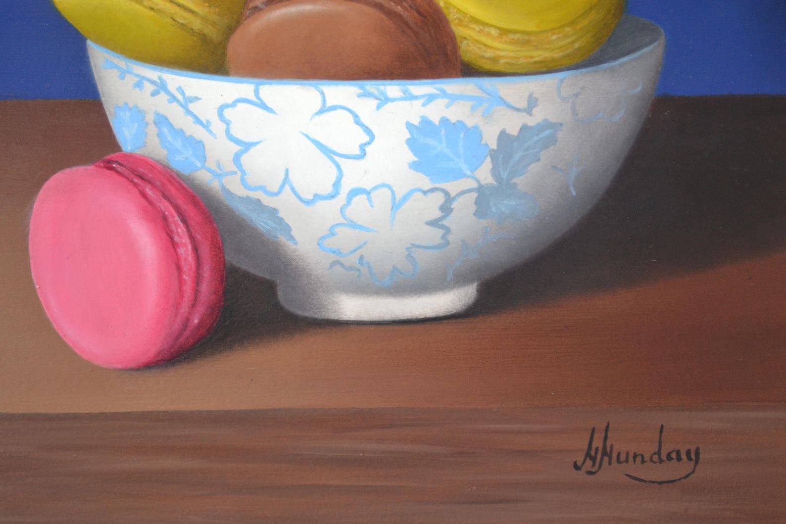Macarons Still Life Painting - Small Acrylic Kitchen Realistic Artwork ...