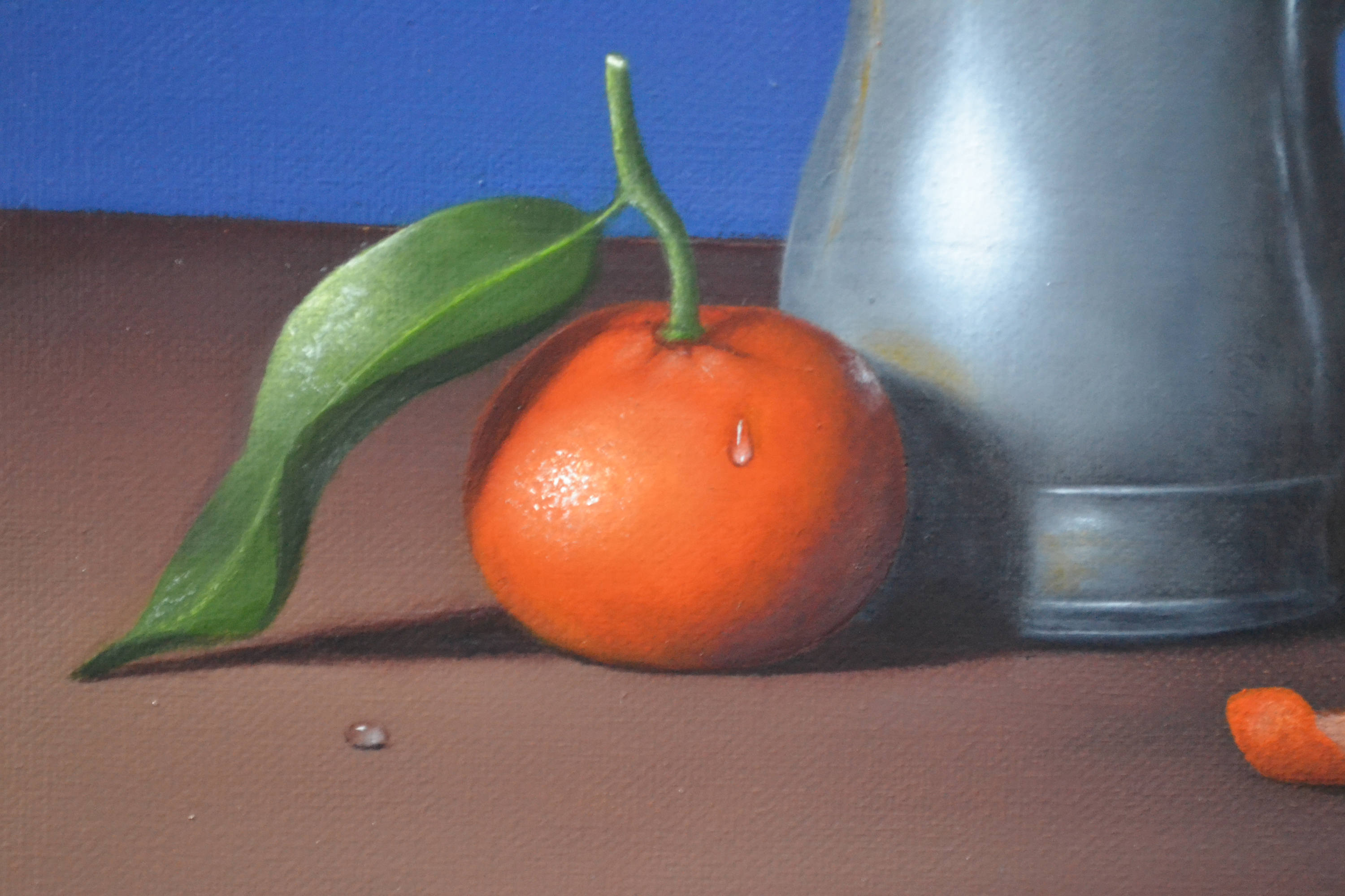 Acrílico pequeña pintura de bodegones naranja mandarina | Etsy