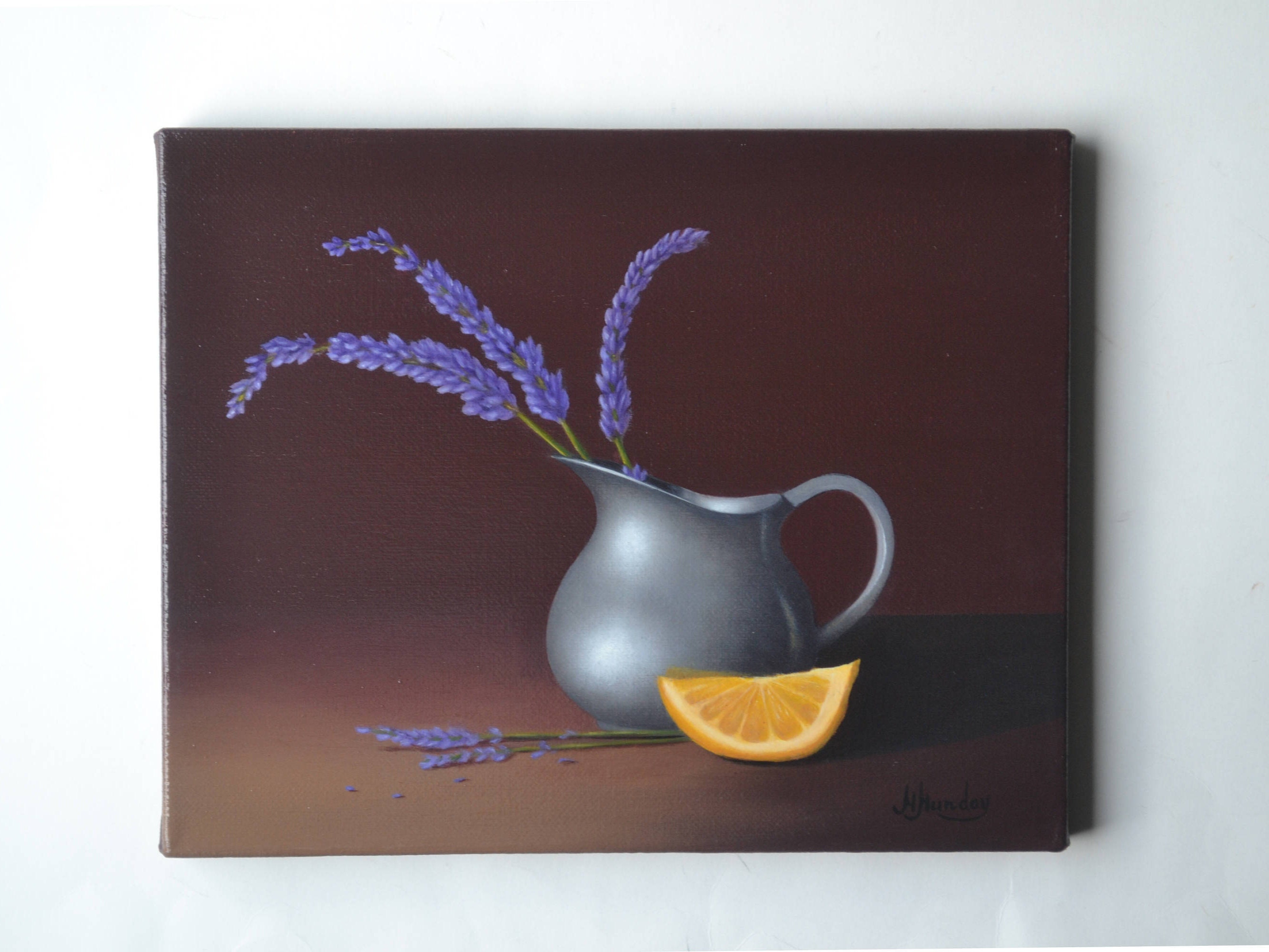 Acrylic Realistic Small Still Life Painting, Lemon Slice Painting ...