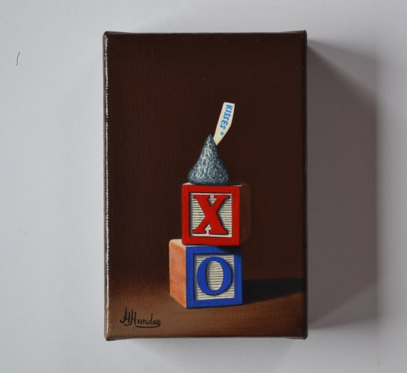 Original Small Still Life Painting Building Blocks Tiny - Etsy