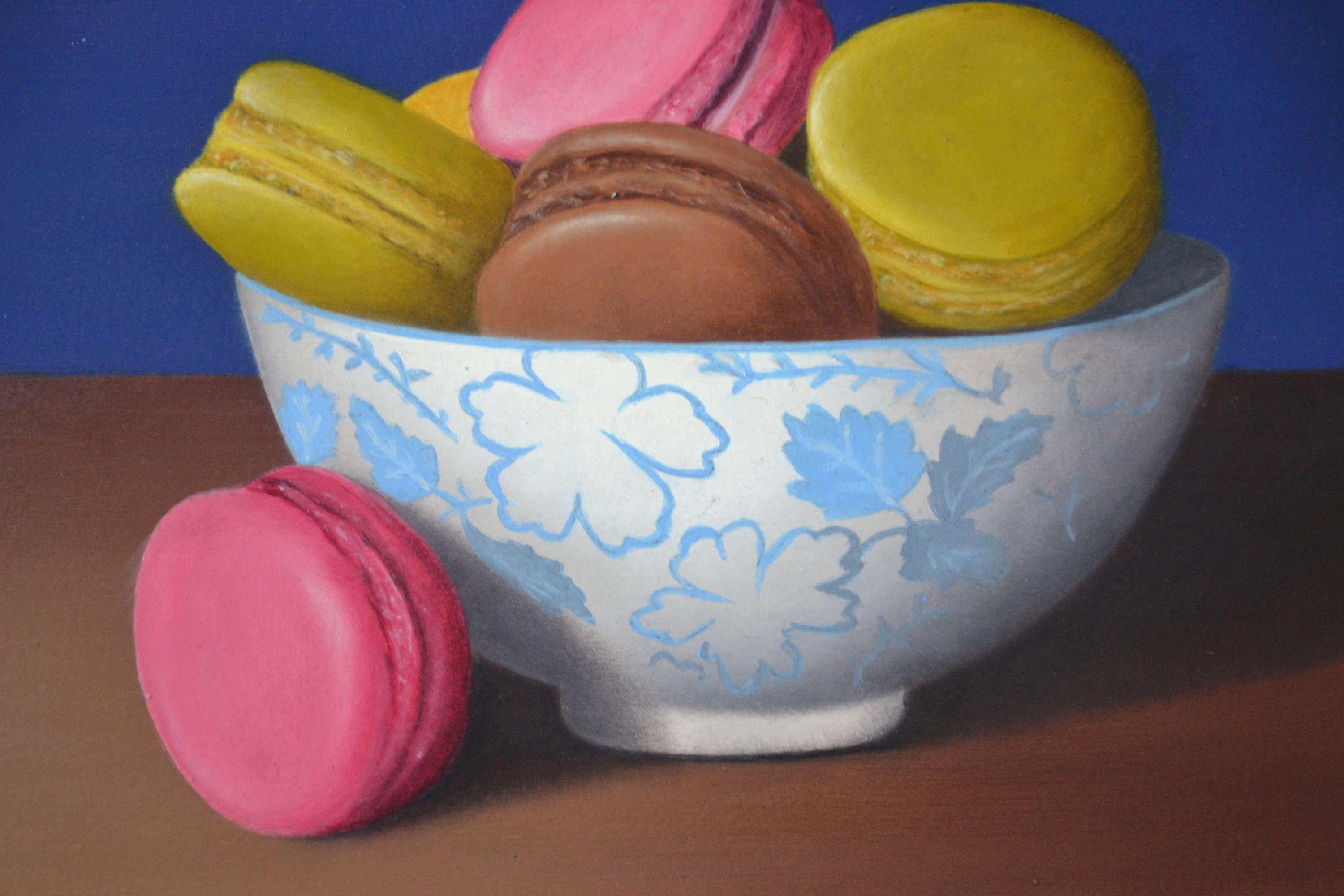 Macarons Still Life Painting - Small Acrylic Kitchen Realistic Artwork ...